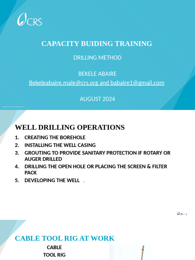 Well Drilling Methods Training Guide | PDF | Drilling Rig | Oil Well