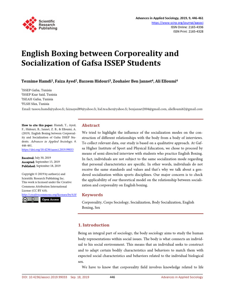 English Boxing Between Corporeality and | PDF | Gender | Gender Studies