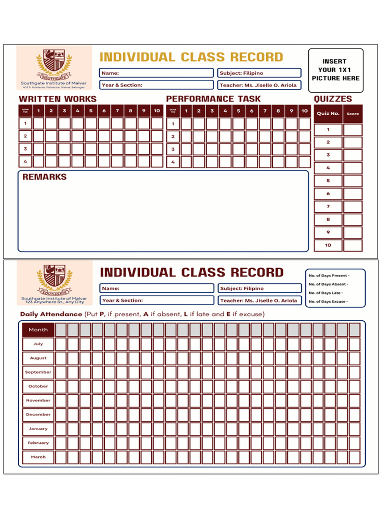 Individual Record Sheet | PDF