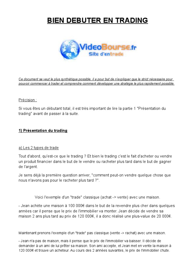 Bien Debuter en Trading | PDF | Opérateur de marché | Forex