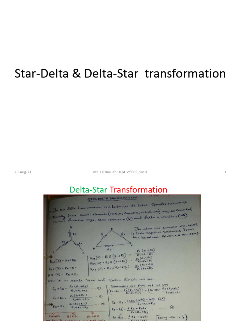 Star To Delta Transformation | PDF