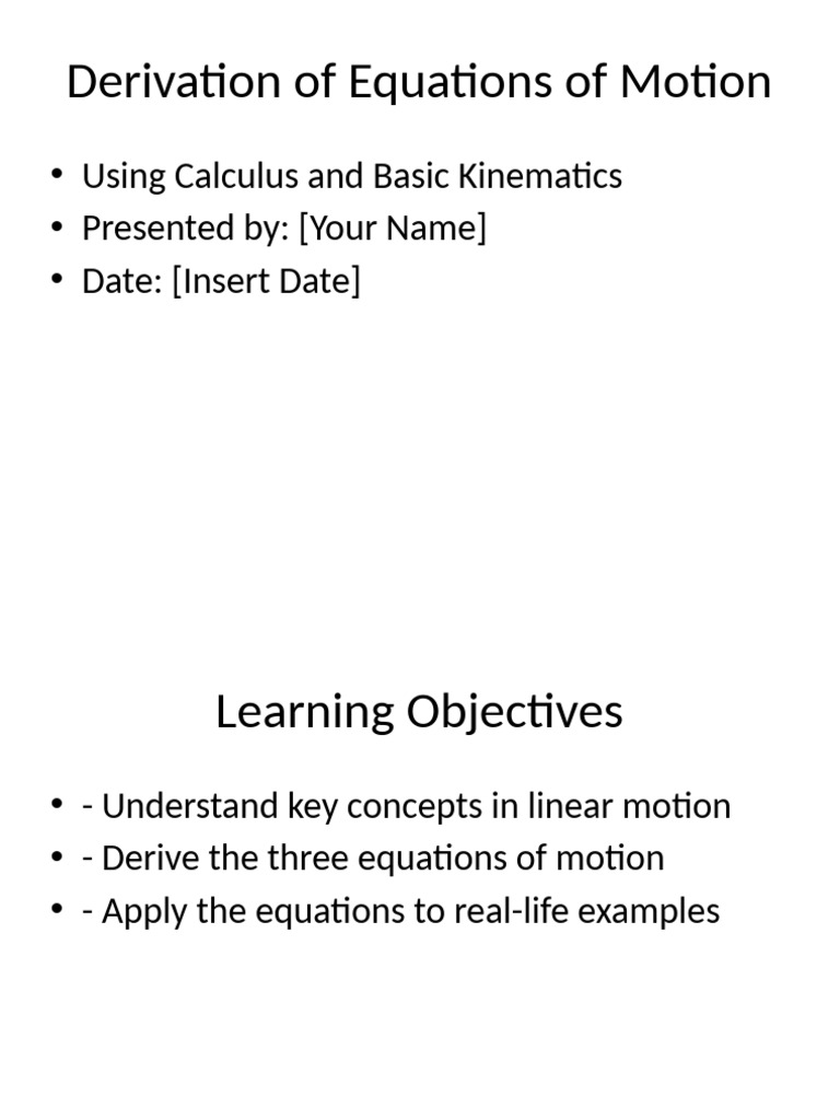 Equations of Motion Presentation | PDF