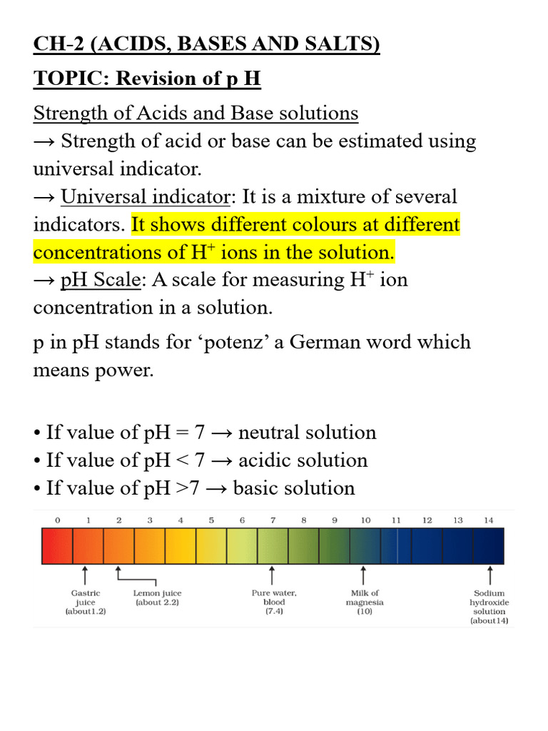 Understanding pH: Acids, Bases, and Salts | PDF | Ph | Acid