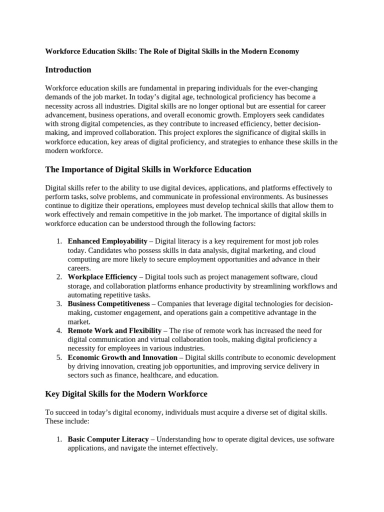 Digital Skills in Workforce Education | PDF | Cloud Computing ...