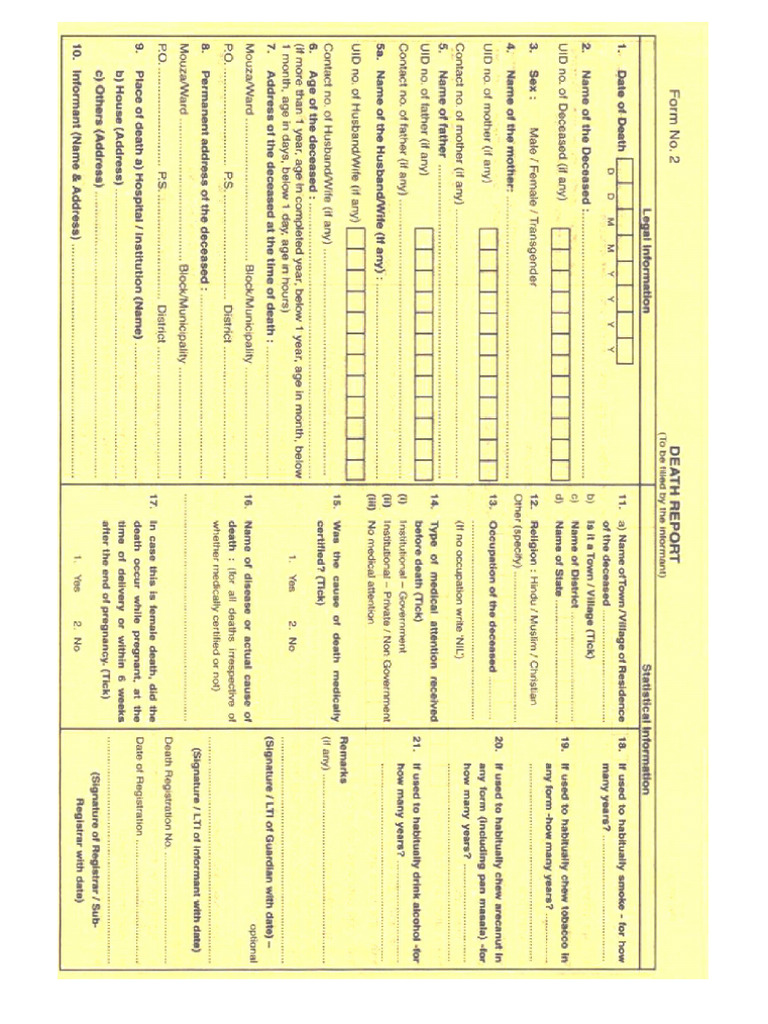 Death Certificate Fom 2 | PDF