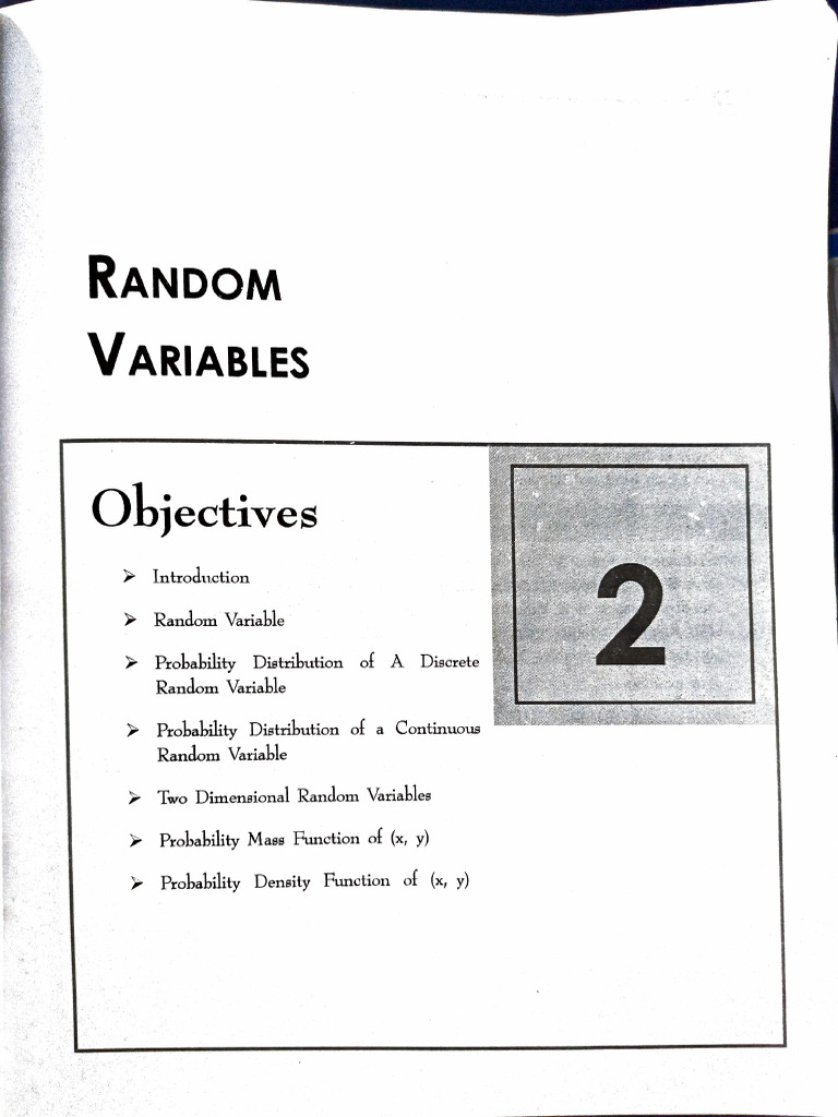 Random Variable ch-2 (SPT) | PDF