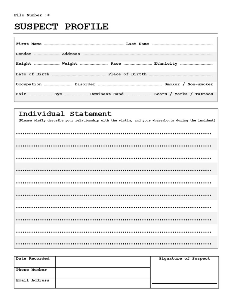 Suspect Profile | PDF