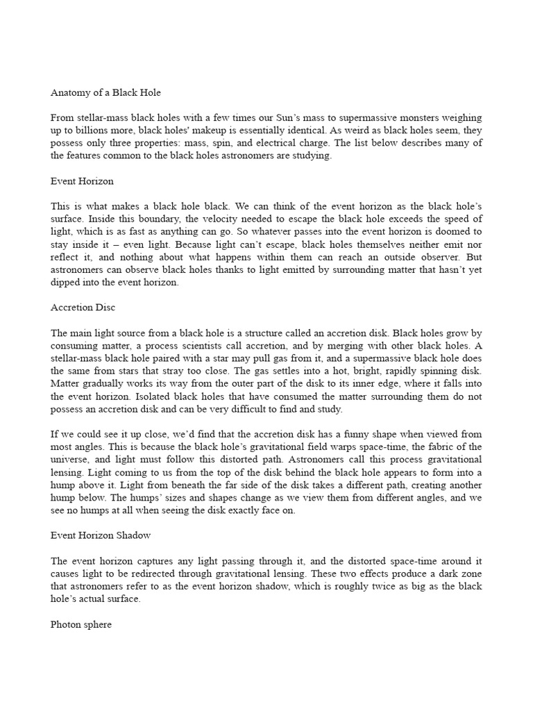 Black Hole and Singularity | PDF | Black Hole | General Relativity