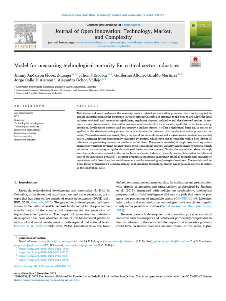 Technological Maturity in Innovation Models | PDF | Innovation ...