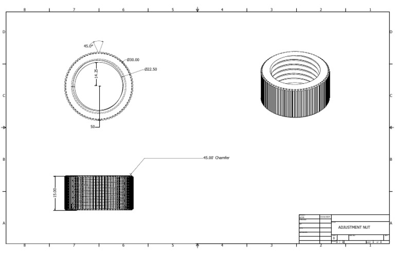Adjustment Nut Technical Drawing | PDF
