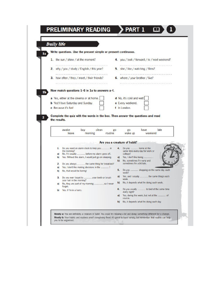 Lesson 1 - Reading Part 1 | PDF