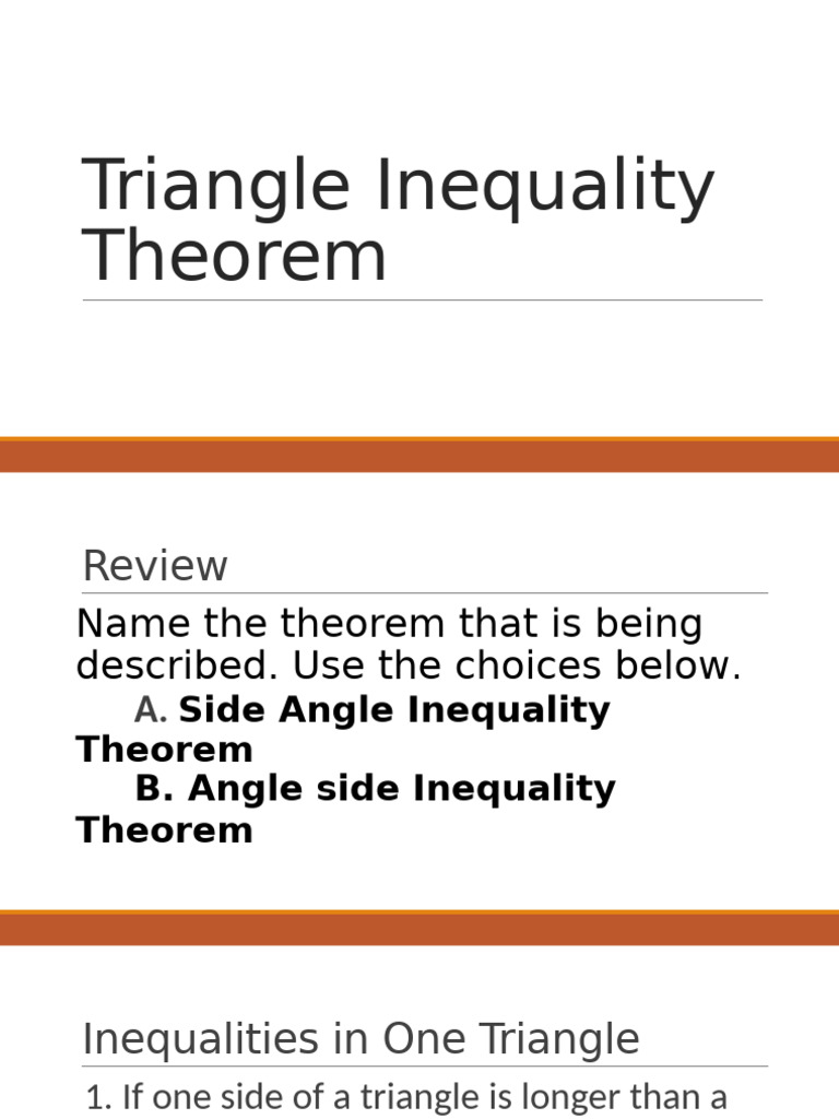 Triangle Inequality Theorem | PDF