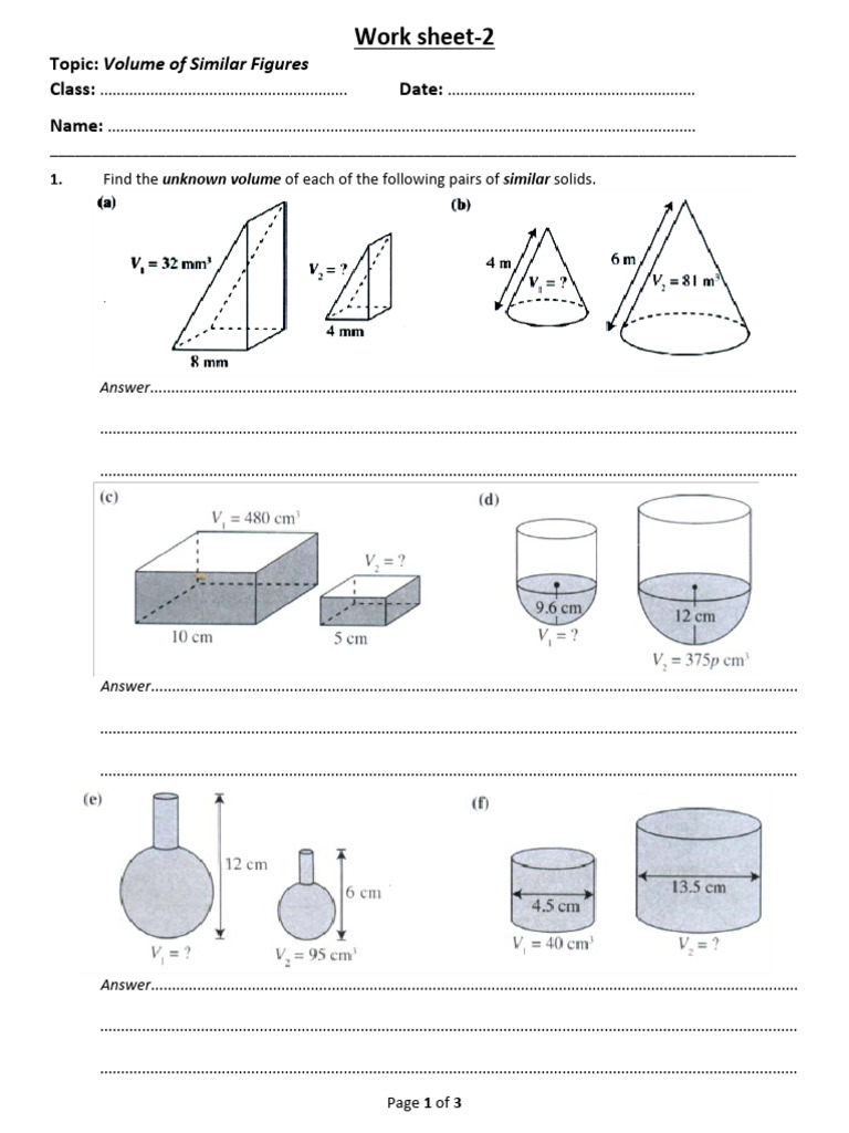 Volume of Similar Figures-2 | PDF