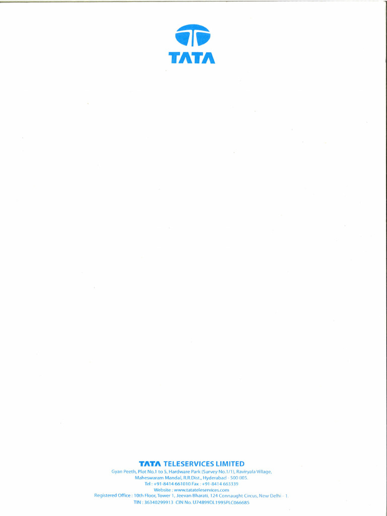 Tata Letter Head | PDF
