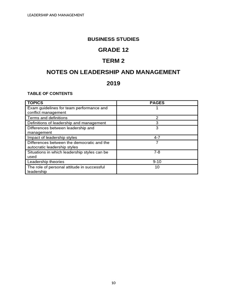 Leadership Styles in Business Studies | PDF | Leadership | Social ...