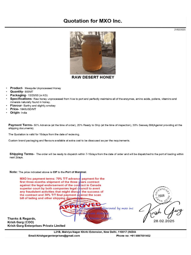 Signed Quotation | PDF