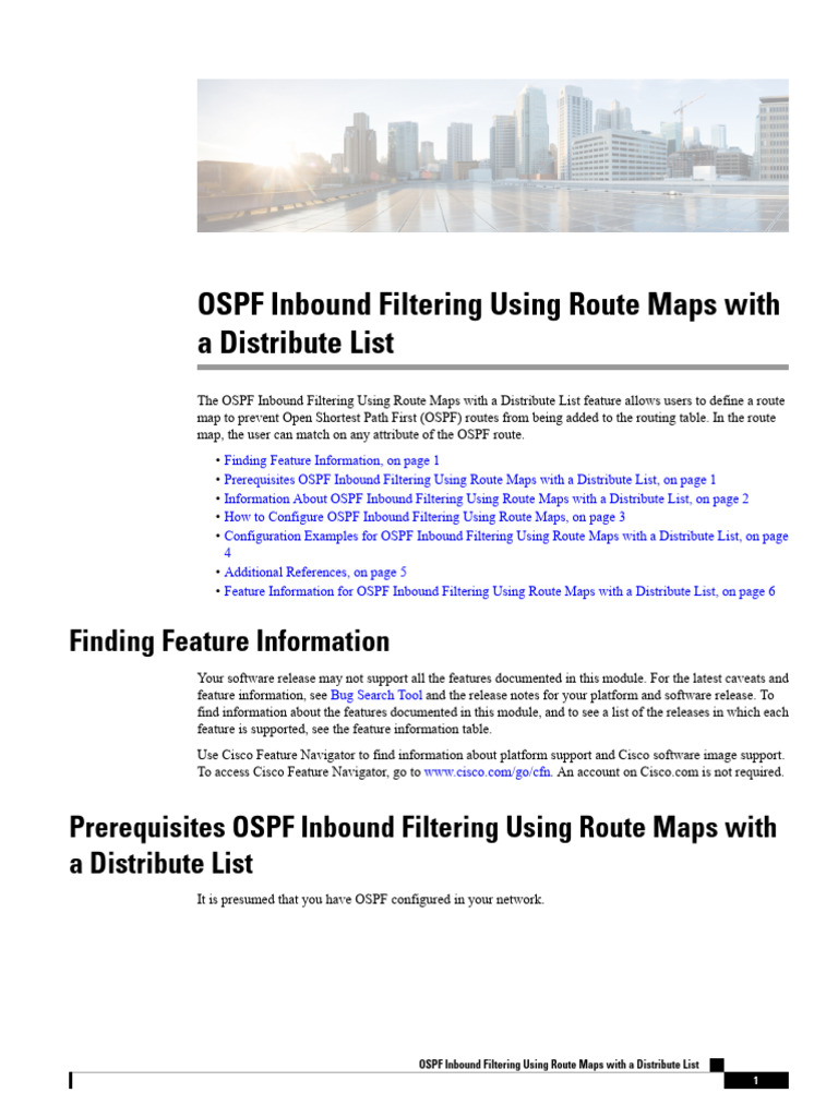 OSPF Inbounf Filtering Using Route-maps With a Distribute List | PDF | Computer Networking ...