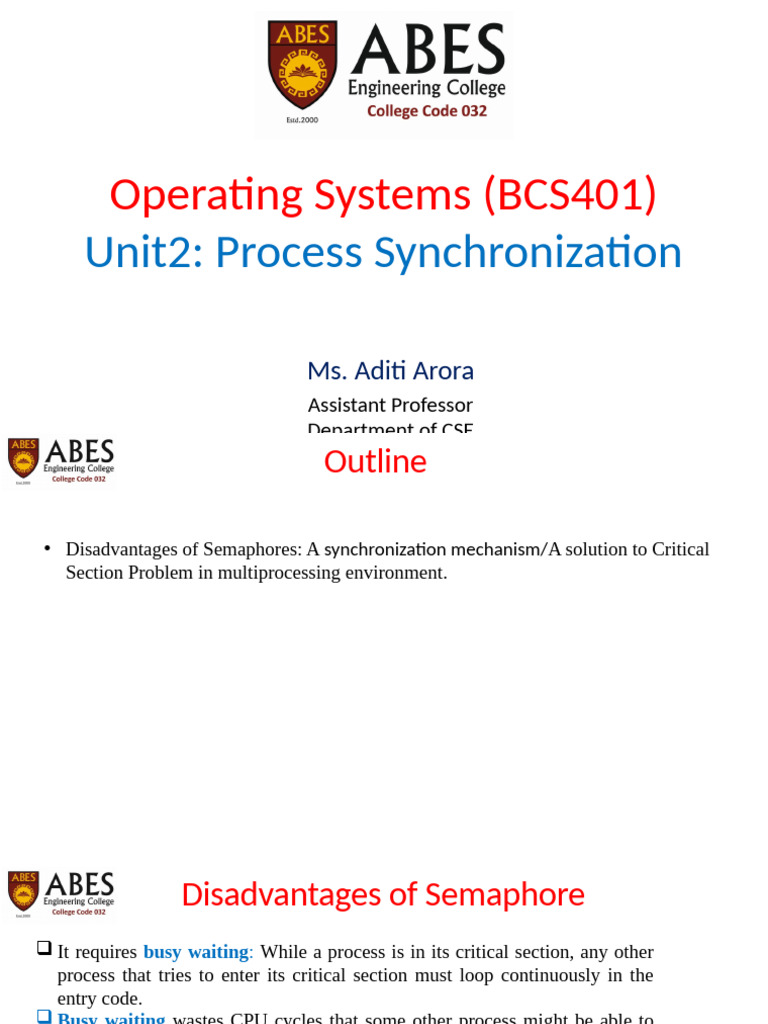 6 Disadvantage of Semaphores | PDF | Synchronization | Computer Engineering