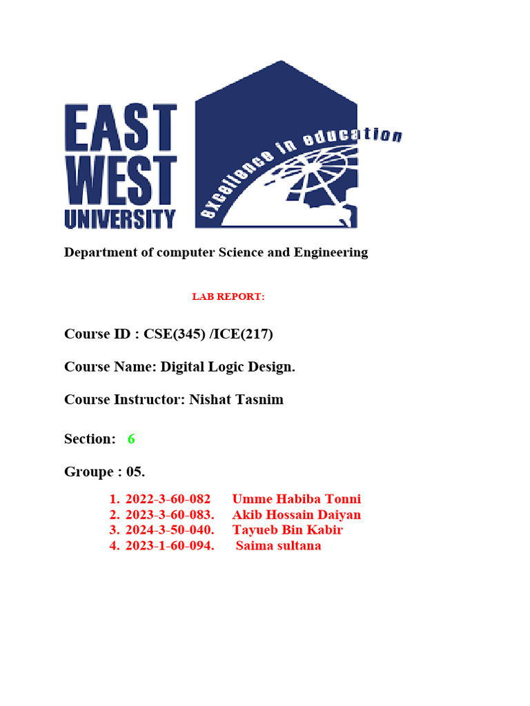 Digital Logic Design Lab | PDF | Electronic Circuits | Logic Gate