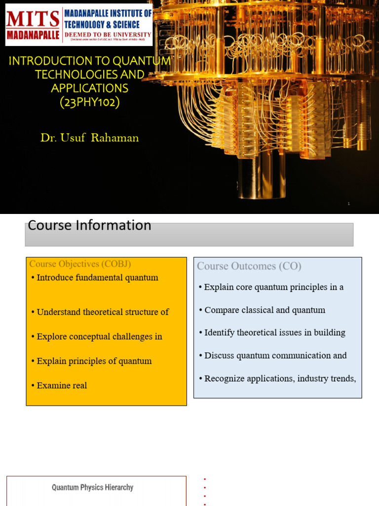 Introduction to Quantum Technologies | PDF | Quantum Mechanics | Photon