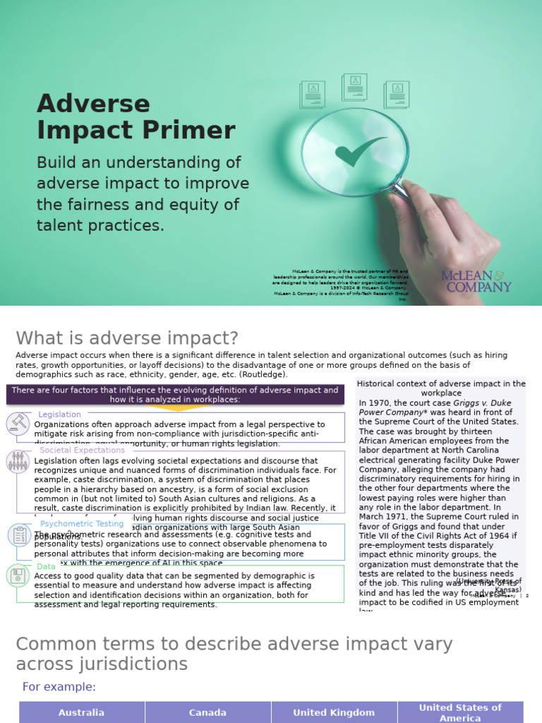06 Adverse Impact Primer | PDF | Employee Retention | Statistical ...