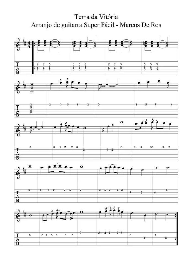 Tema Da Vitoria - Ayrton Senna - V 1 TAB | PDF