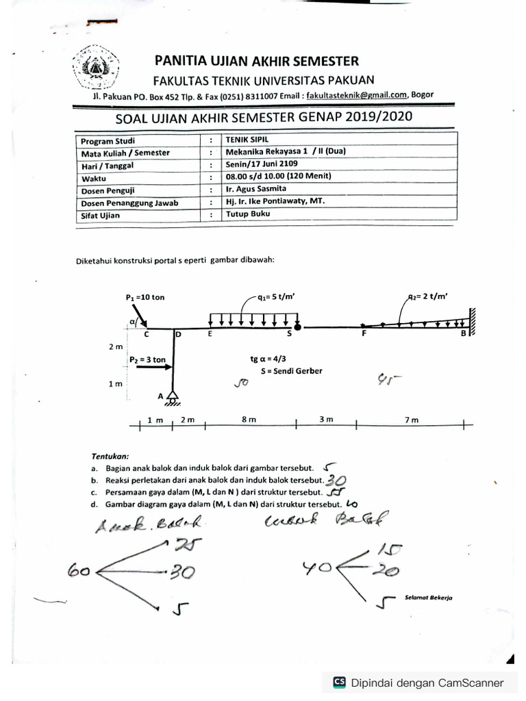 Contoh Pengerjaan Statika Sa | PDF