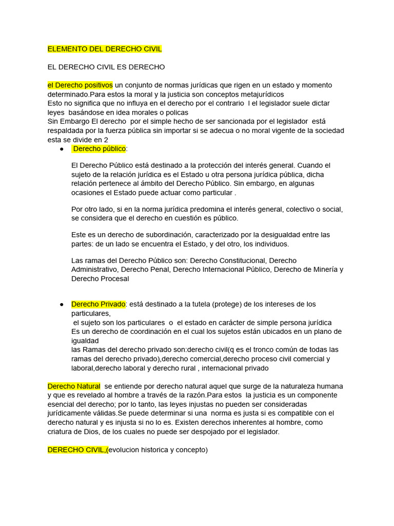 Elementos y Tipos del Derecho Civil | PDF | Caso de ley | Fuentes del ...