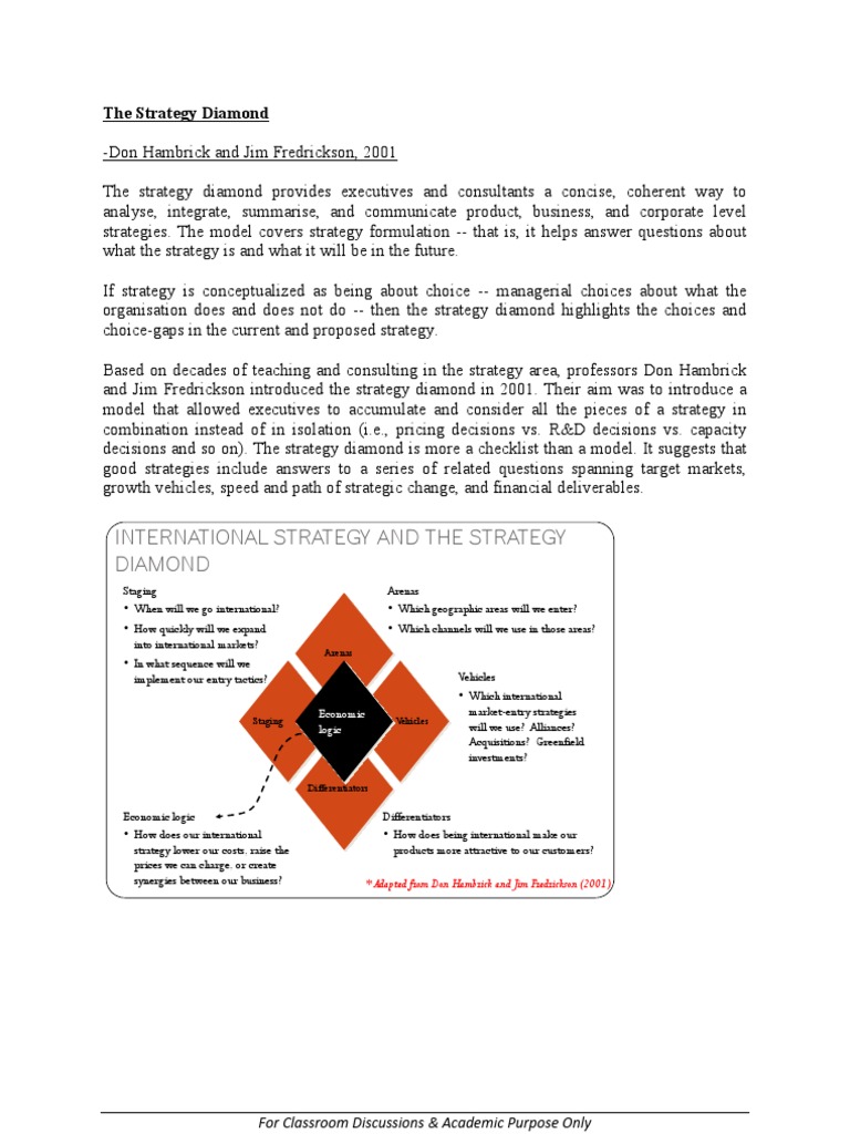 Notes Strategic Diamond | PDF | Strategic Management | Mergers And ...