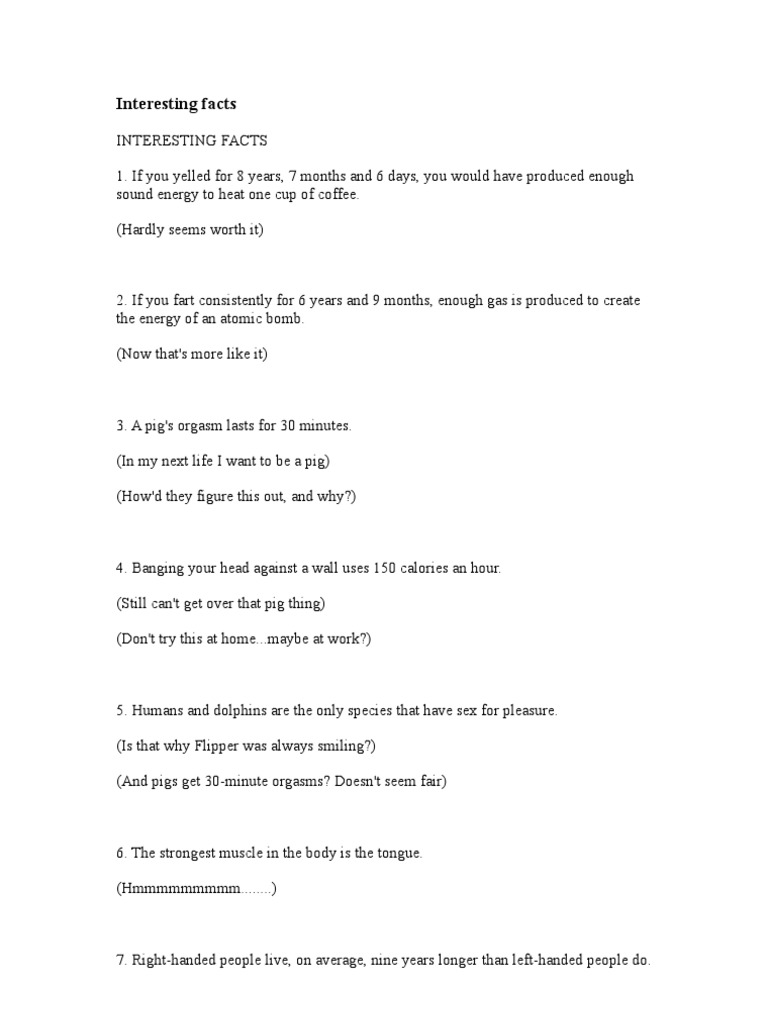 Interesting Facts | PDF | Nature