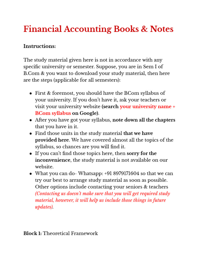 Financial Accounting Books & Notes | PDF | Accounting