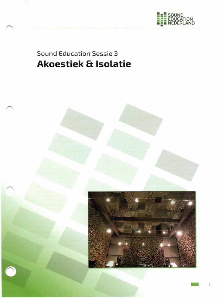 SoundEducation 03 Akoestiek & Isolatie - SOUND EDUCATION NEDERLAND | PDF