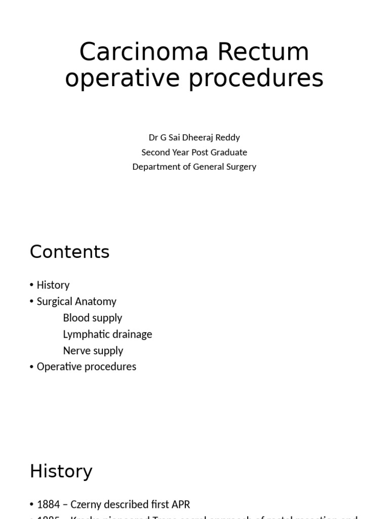 Recto Sigmoid Operative Procedures | PDF | Rectum | Peritoneum