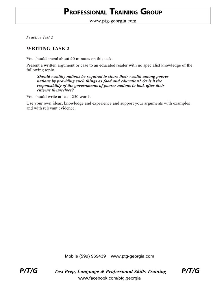 Ielts c1 t2 Writing Task 2 PTG A | PDF