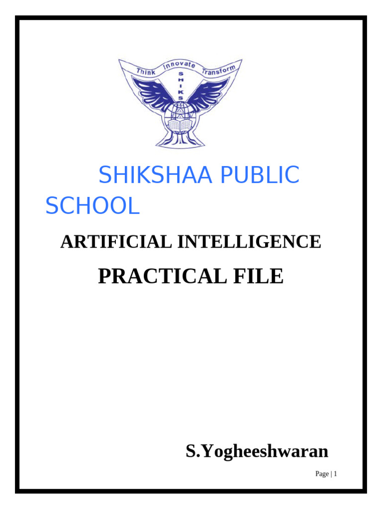Ai Final Project File by Yogesh Xii - B.docx Reedited | PDF | Cluster Analysis | Statistical ...