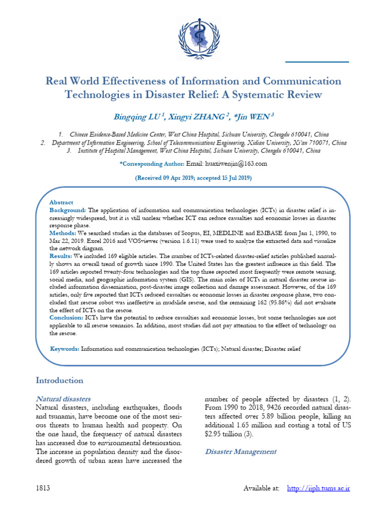 Real World Effectiveness of Information and Communication Technologies ...