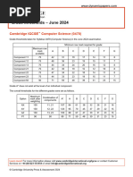 Computer Science 0478 March 2025 Grade Threshold Table | PDF