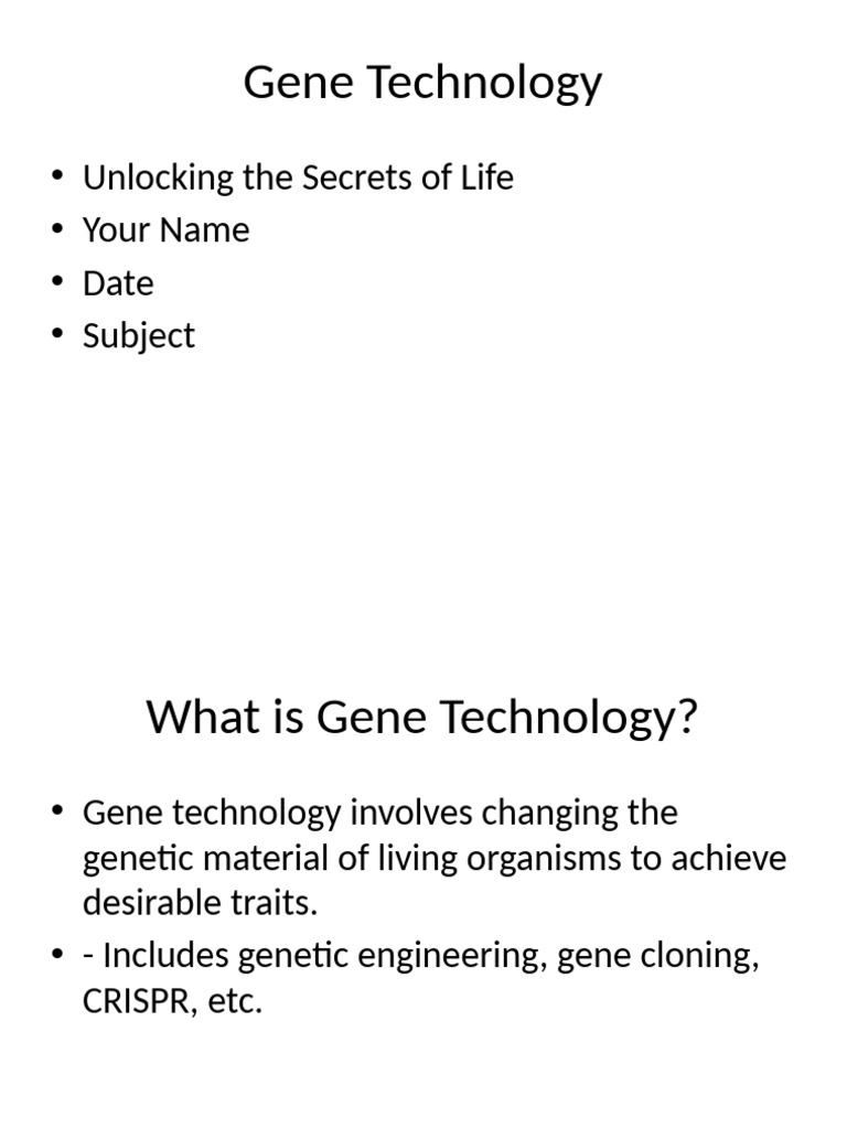 Gene Technology Presentation | PDF