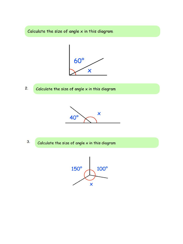 Angles-Missing Angles Worksheet | PDF