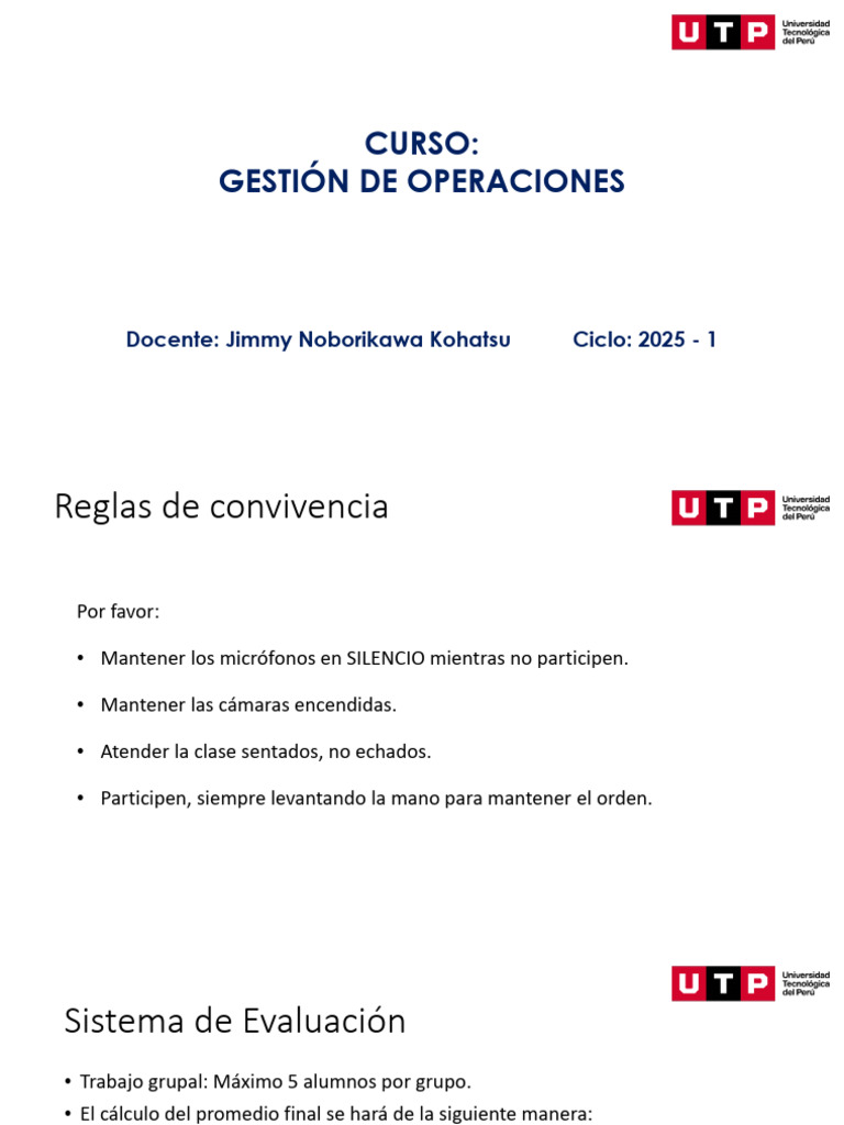 Curso de Gestión de Operaciones 2025 | PDF | Planificación | Producto ...
