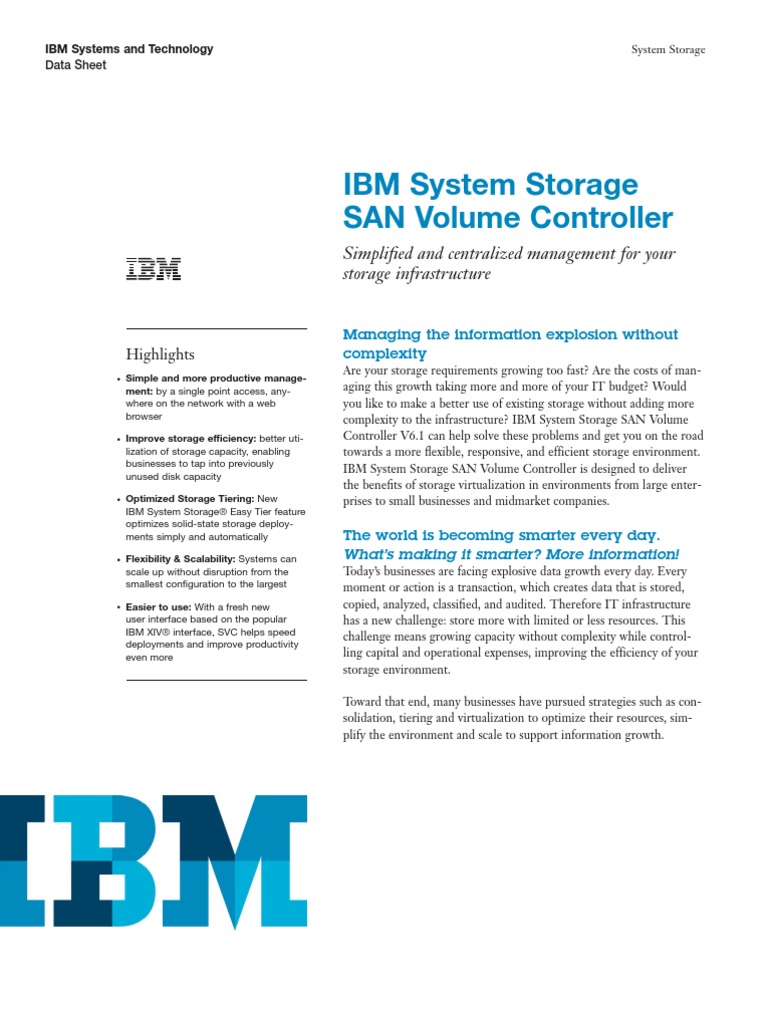 SVC Datasheet | PDF | Solid State Drive | Virtualization