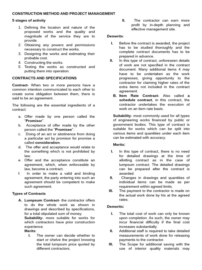 Construction Methods & Project Management | PDF | Specification ...