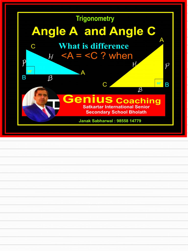 Angle A and C Difference | PDF