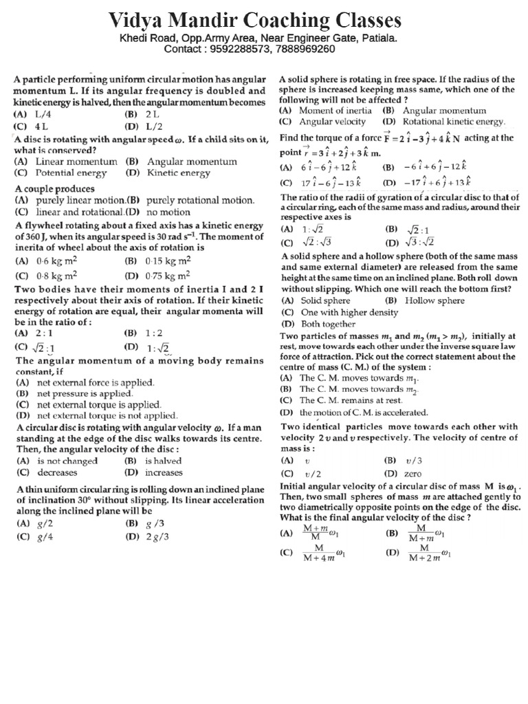 Rotational Worksheet | PDF