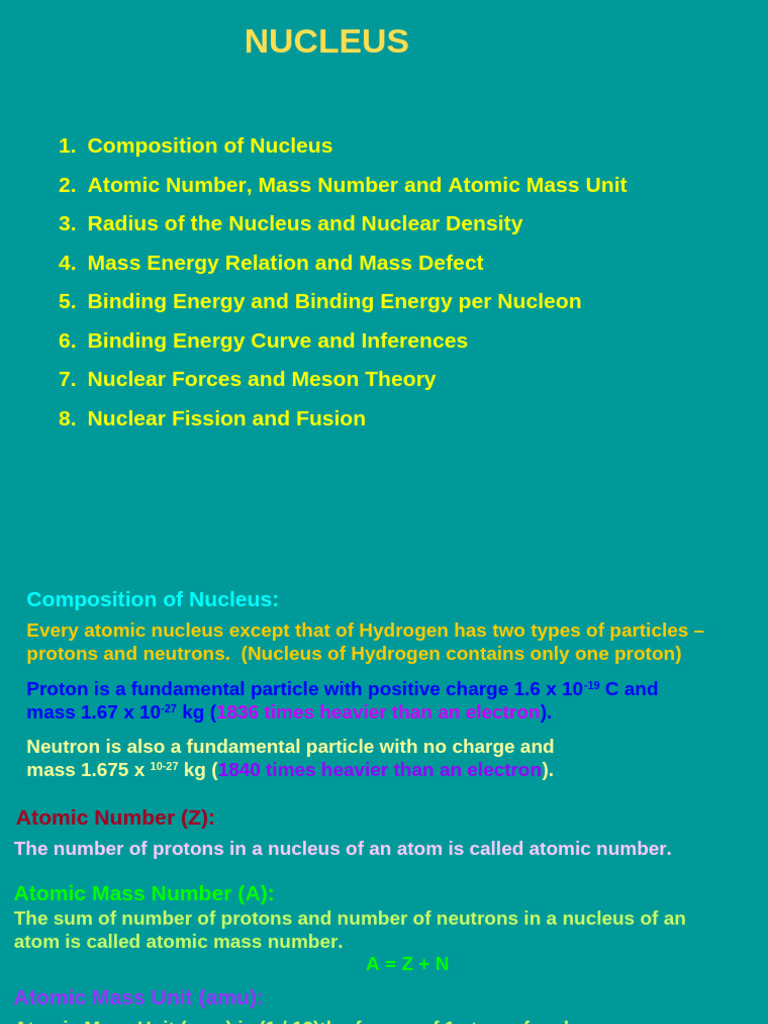 Nucleus | PDF | Atomic Nucleus | Nuclear Fission