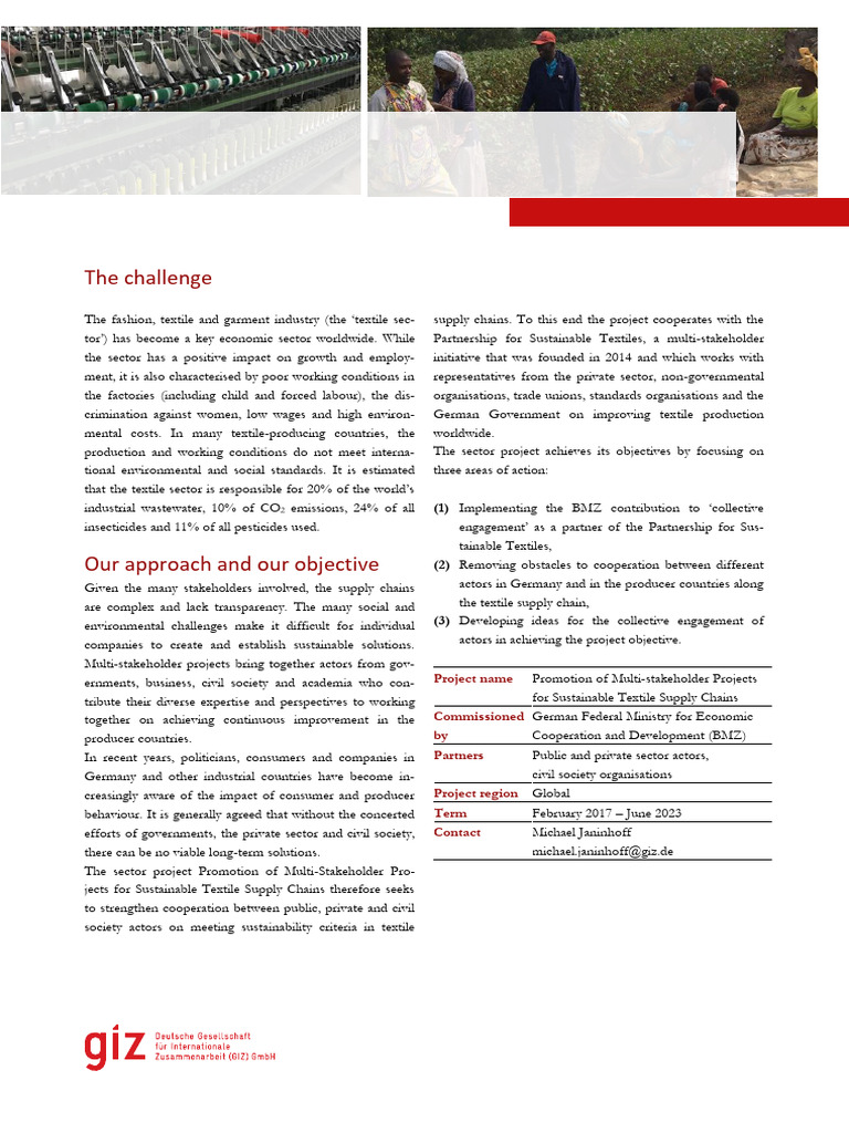 Fact Sheet SV MAP Textil - EN | PDF | Supply Chain | Sustainability