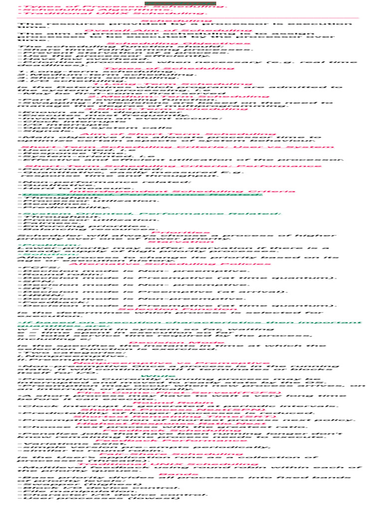 Csc 205 Chp 9 PDF Note Summary | PDF | Scheduling (Computing ...