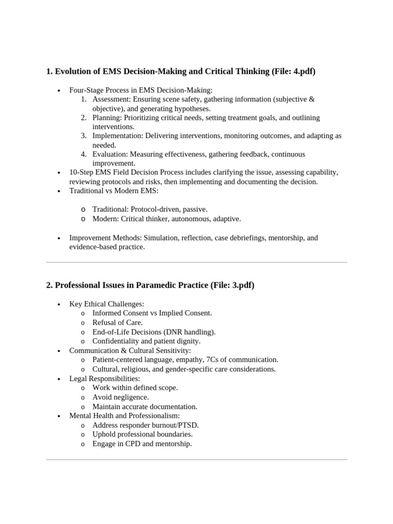 Evolution of EMS Decision-Making and Critical Thinking (File: 4 PDF ...