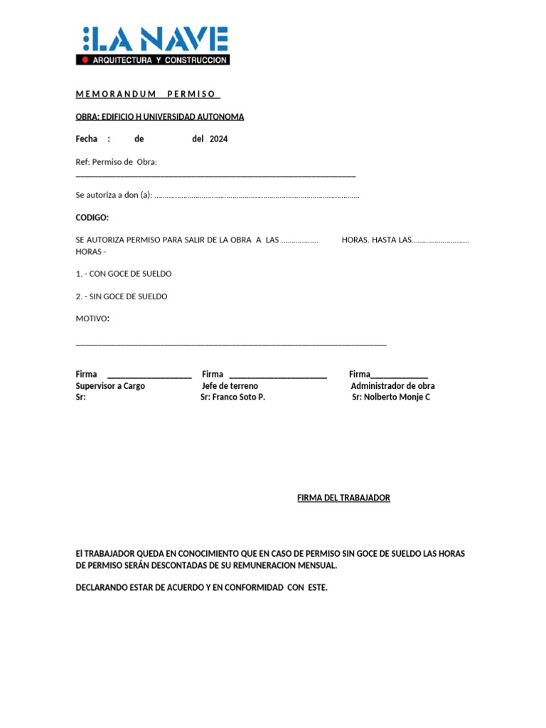 Memorandum PERMISOS | PDF
