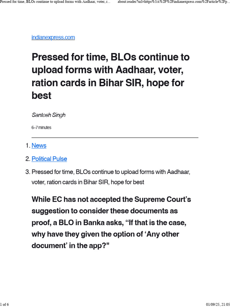 Pressed For Time, Blos Continue To Upload Forms With Aadhaar, Voter ...